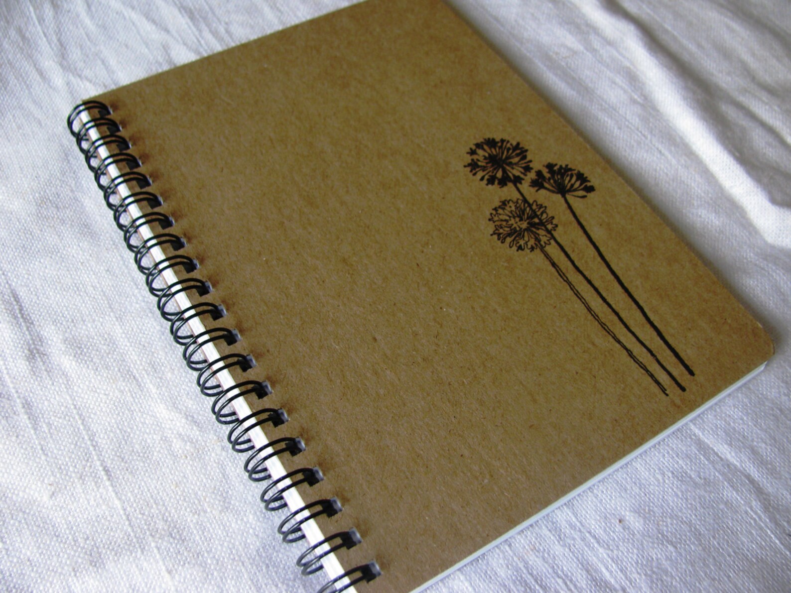 Whimsical Dandelion Hand Stamped Chipboard Notebook 5 X 7 - Etsy