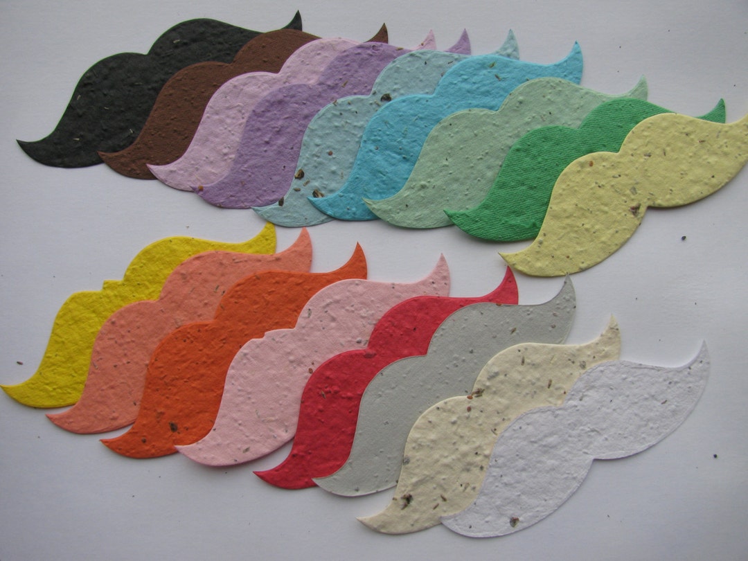 24 Grow a Mustache Seed Paper Shapes - Etsy