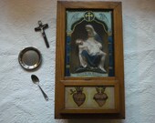 Items similar to Antique Viaticum Oak Last Rites Wall Altar Pieta ...