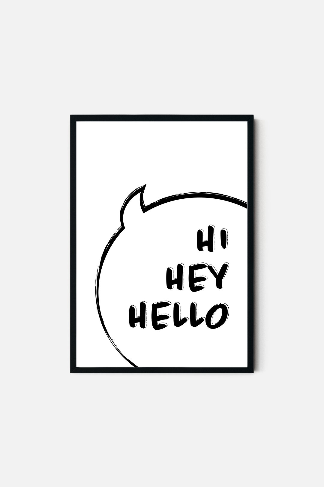 Hi Hey Hello Druck / Moderner Typografie Druck / Monochrome - Etsy.de