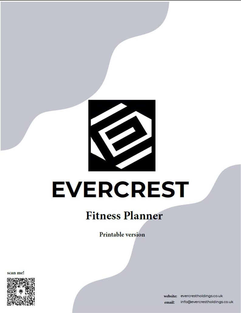 Evercrest Fitness Planner Printable Version Daily Diary Day Plan ...