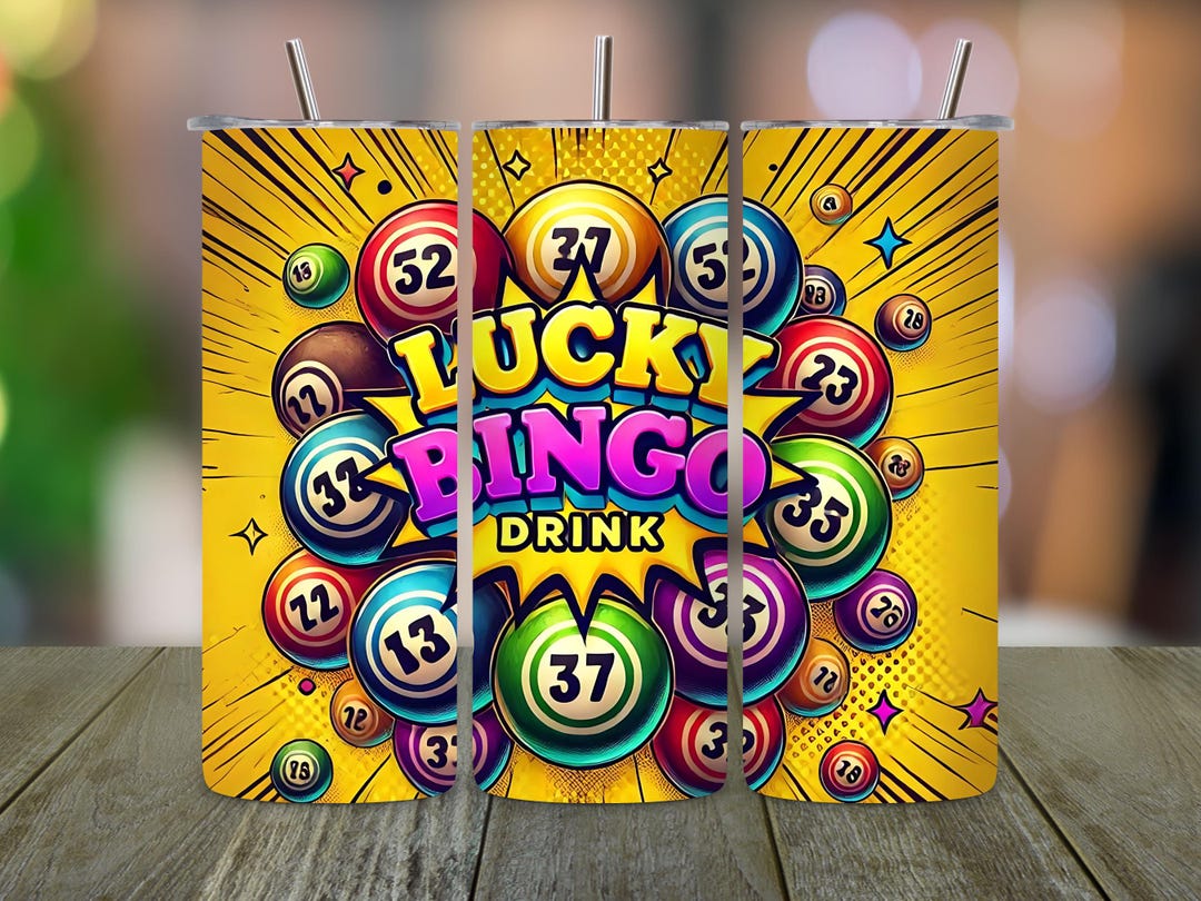Bingo Tumbler Wrap: Lucky Bingo Design, 20 Oz Sublimation (digital ...