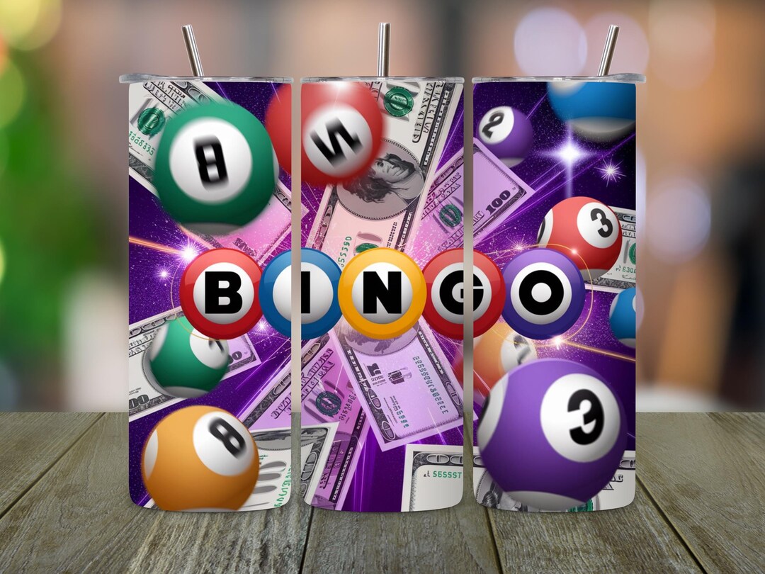 Bingo Tumbler Wrap PNG: Casino Night 20oz Skinny Design (digital ...