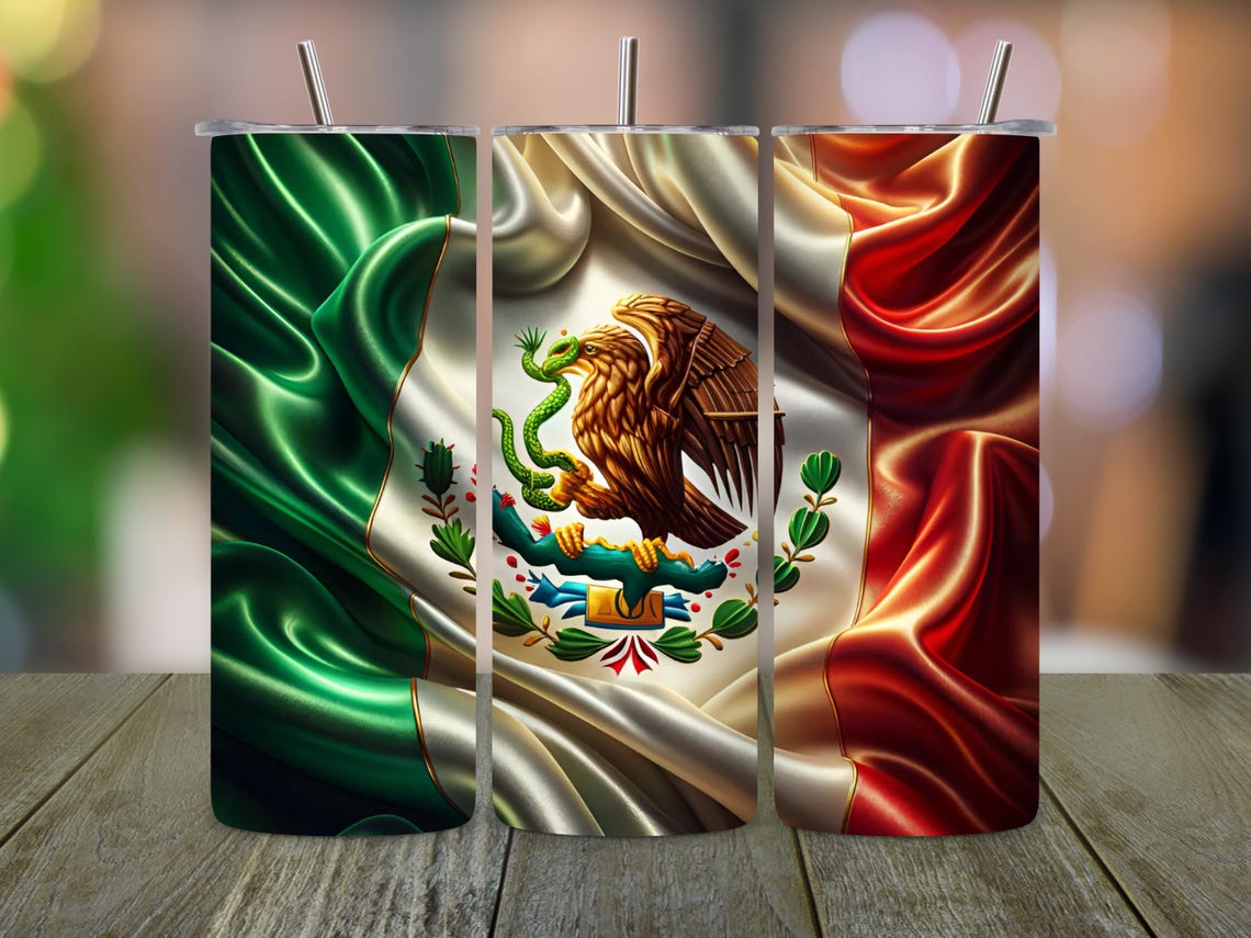Mexican Flag Tumbler Wrap: Fiesta 20oz Skinny Design (digital Download ...