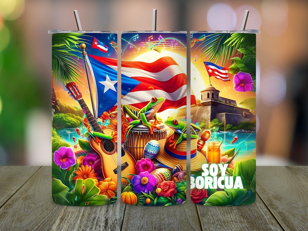 Puerto Rico Flag Tumbler Wrap: Boricua Design (PNG Digital Download) - Etsy