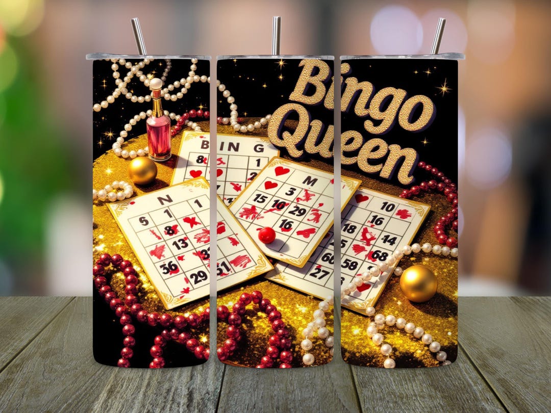 Bingo Queen Tumbler Wrap, Bingo Skinny Tumbler Design, 20 Oz Tumbler ...