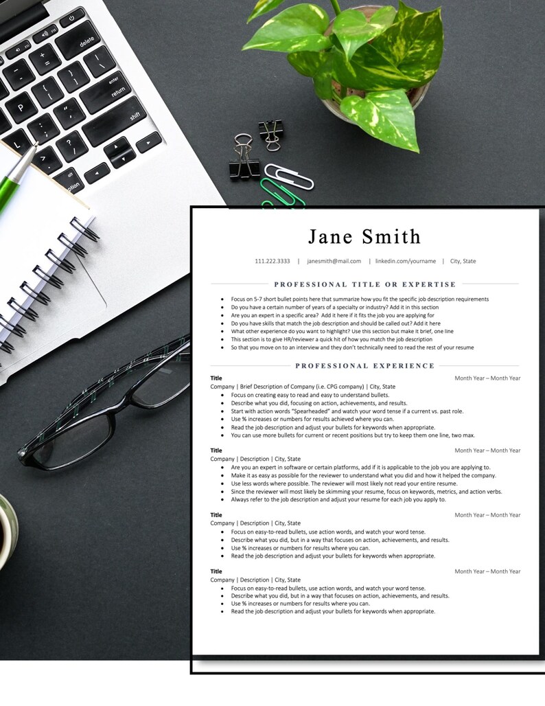 Simple & Concise Best Resume Template, ATS Friendly - Etsy
