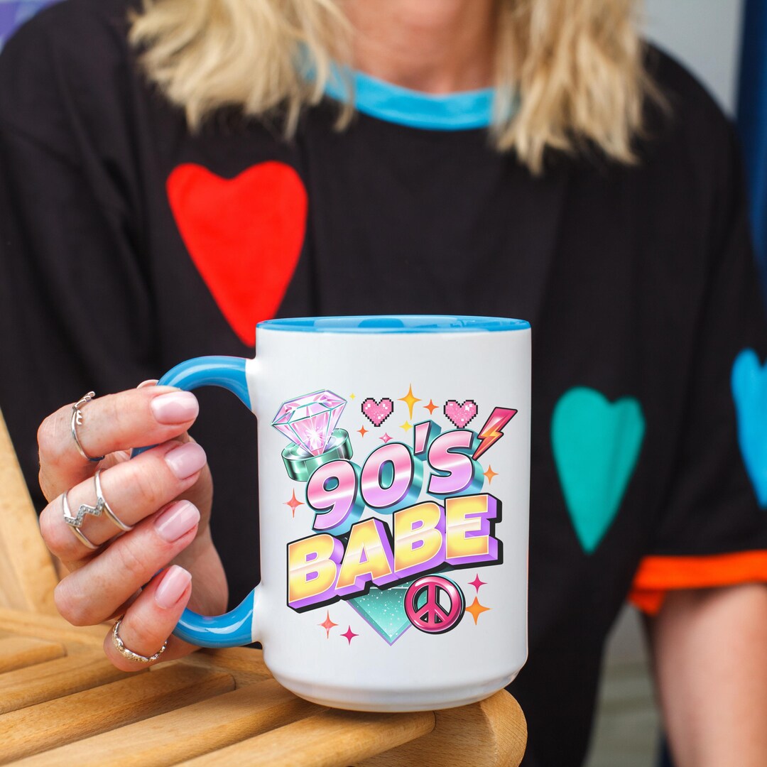 90s Mug, Y2K Aesthetic Mug, Retro Chrome Metallic Coffee Mug, Cute Y2K ...