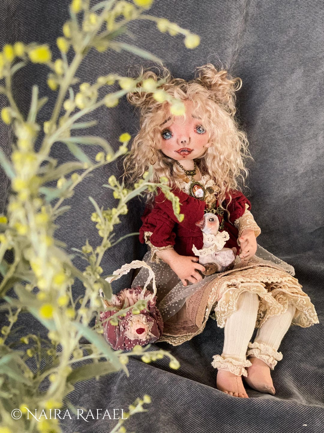 OOAK Art Doll, BJD Doll, Handmade Soft Interior Artist Doll, Textile ...