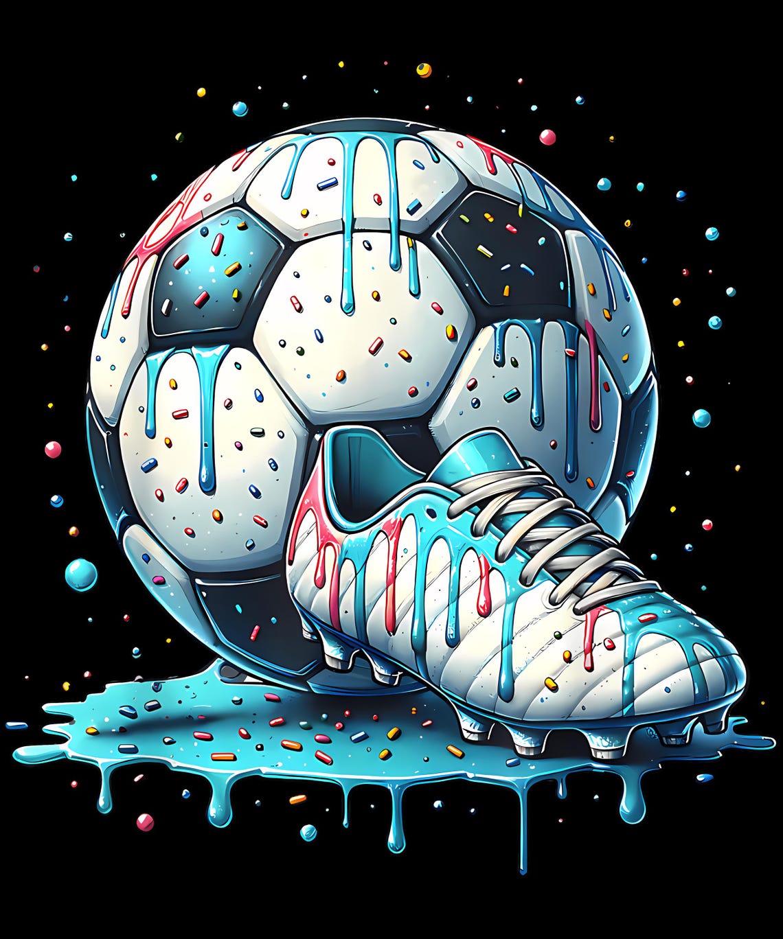 Pink & Blue Soccer Drip - Etsy