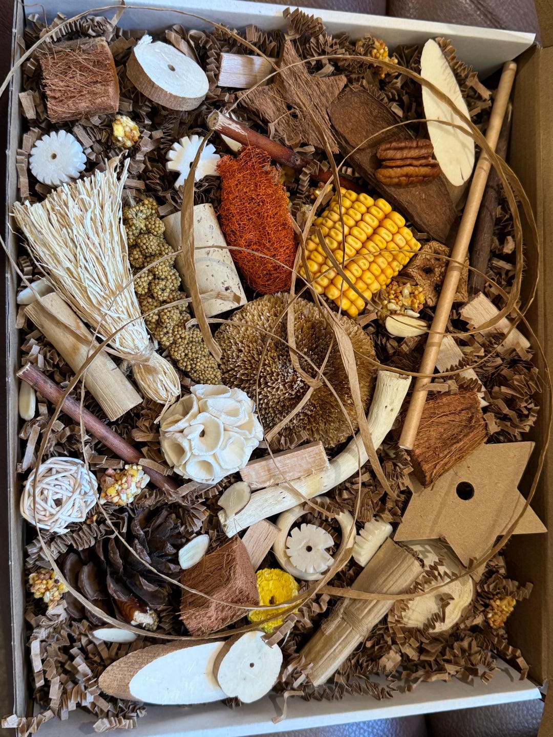 Super Stuffed Parrot Foraging Box: Natural Bird Enrichment Toy With ...