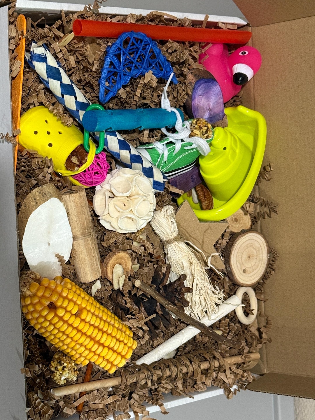 Worlds Collide Parrot Foraging Box: Natural Bird Toy With Treats - Etsy