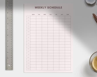 Undated Weekly Planner | Digital Download | Minimalist Weekly Schedule ...