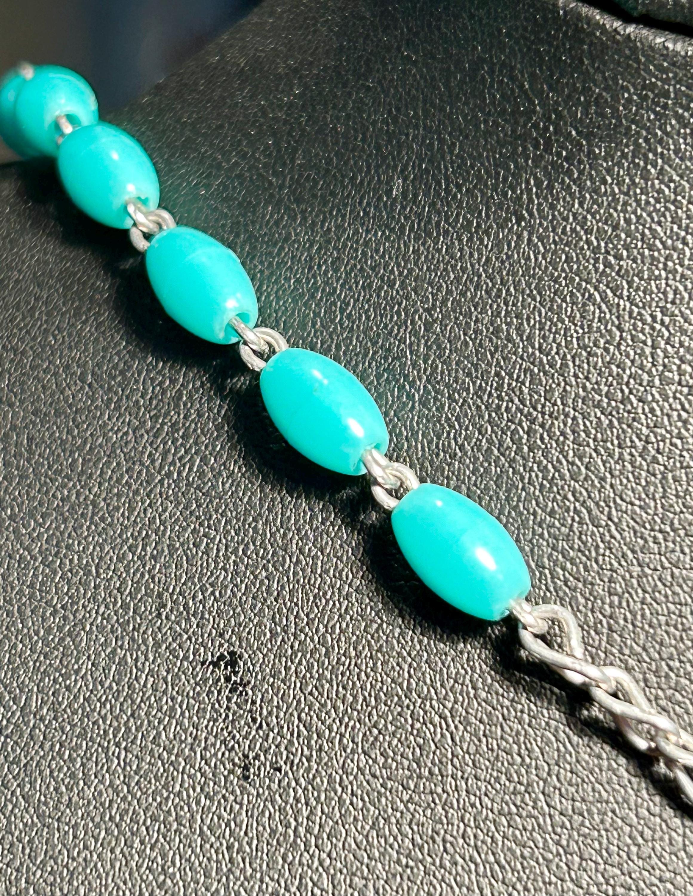 Aqua Rosary Beads Beaded Plastic Prayer Beads Crucifix Religious ...