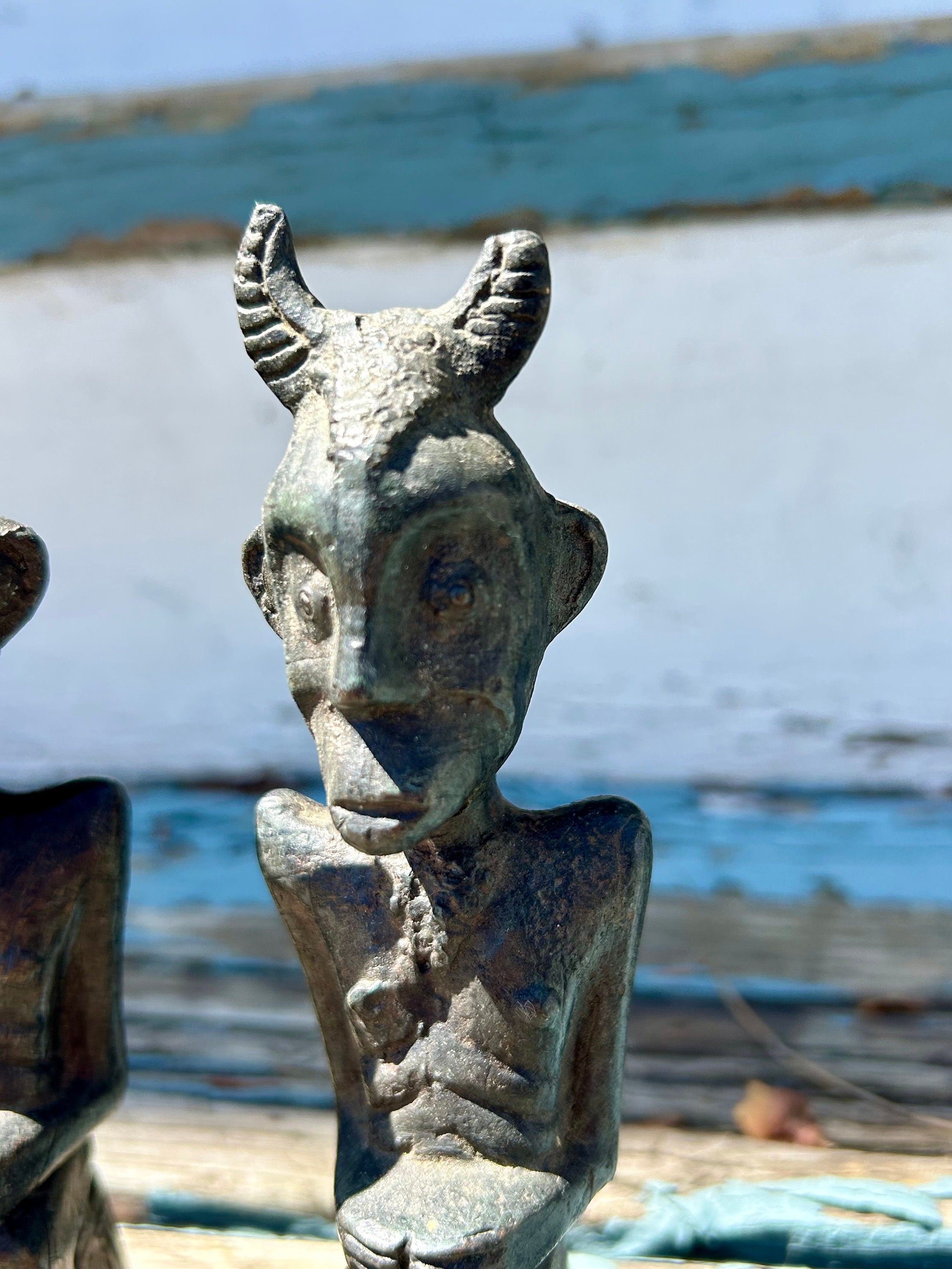 Vintage Wrought Iron Figures Figural Art Demon Devil Pair Decor - Etsy