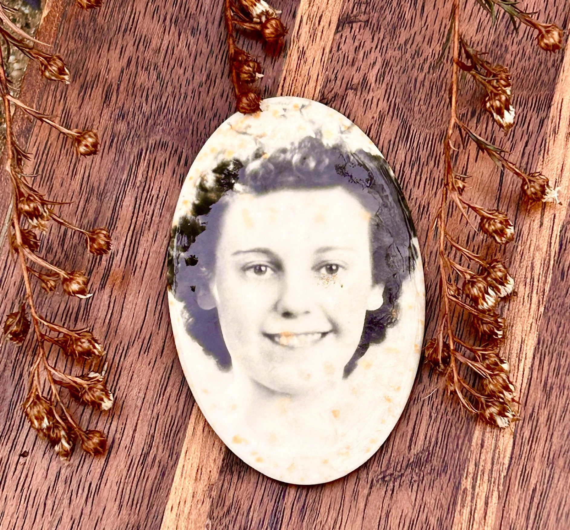 Antique Black and White Celluloid Photo Pocket Mirror Back - Etsy