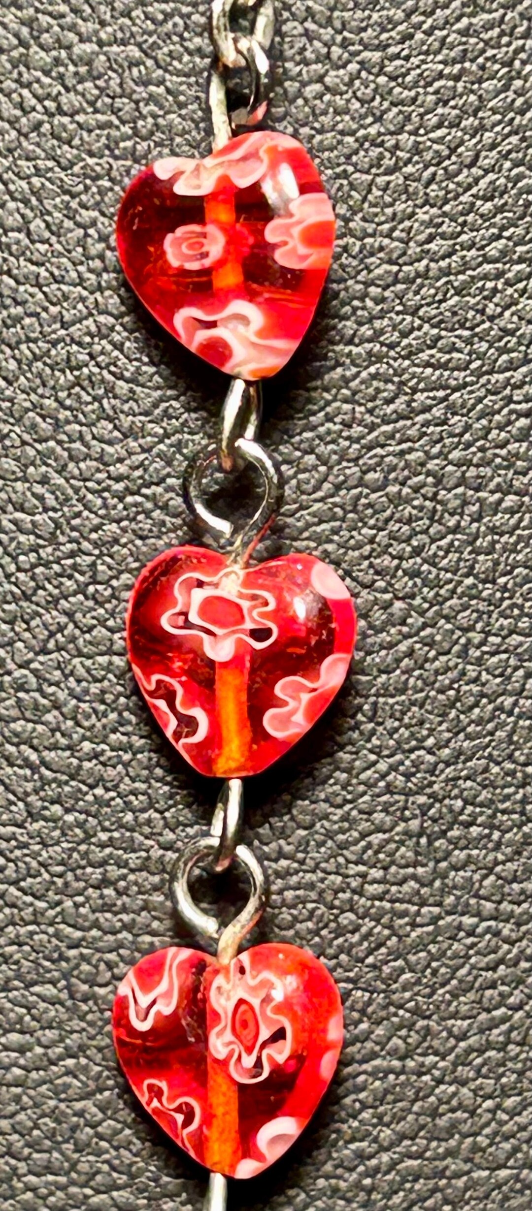 Vintage Catholic Holy Venetian Red Heart Art Glass Bead Prayer Rosary ...
