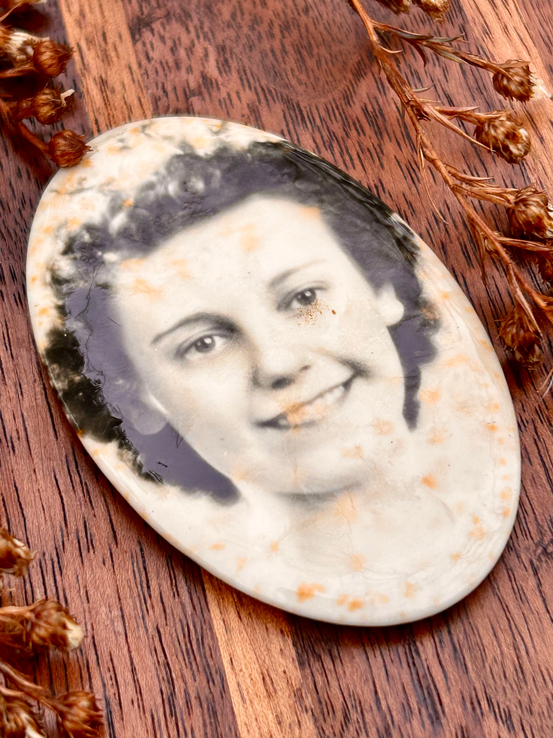 Antique Black and White Celluloid Photo Pocket Mirror Back - Etsy