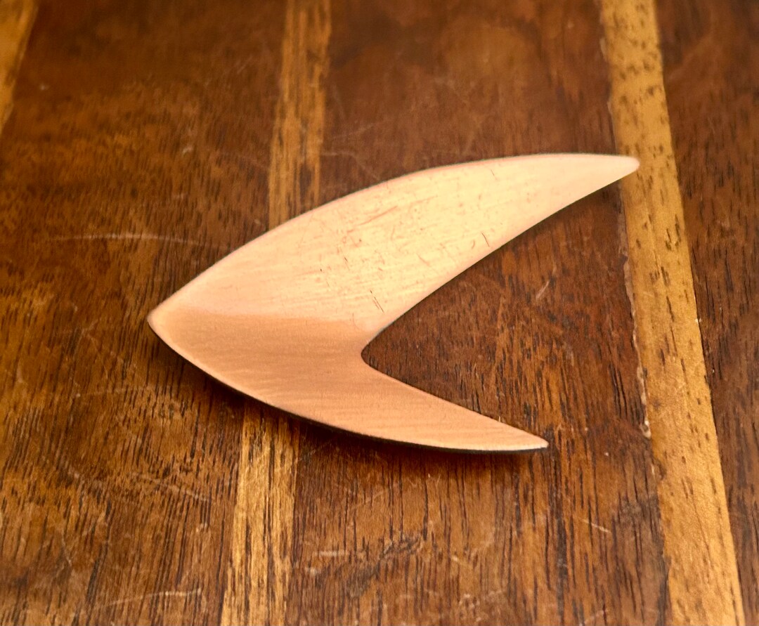 Vintage Copper Brooch Mid Century Modern Jewelry Retro Asymmetrical ...
