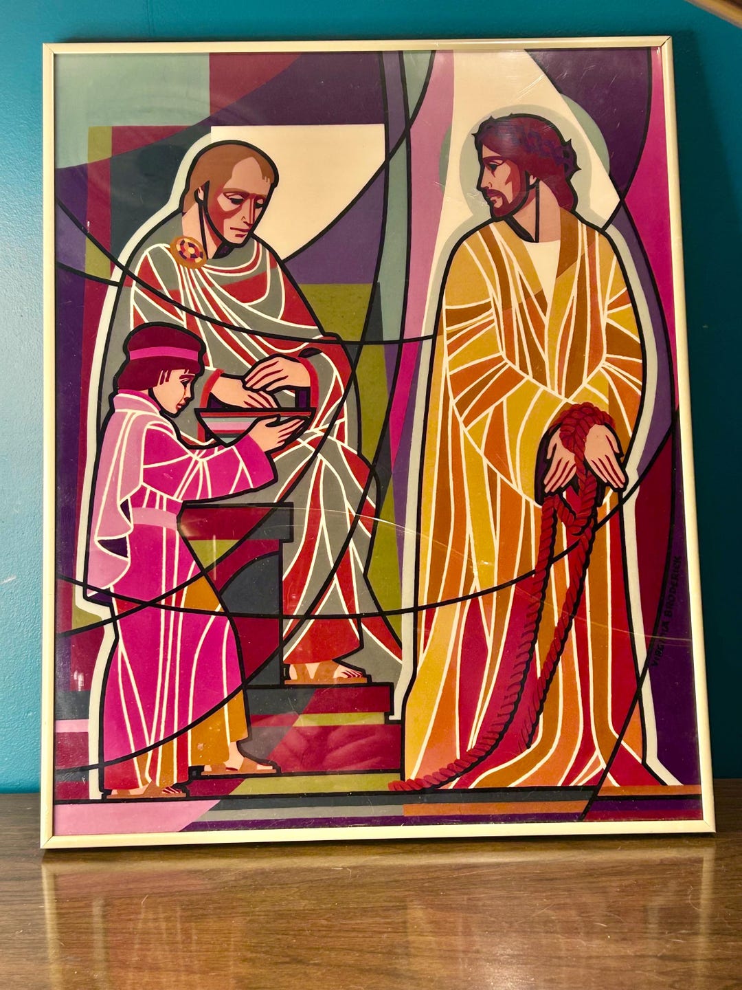 First Station of the Cross Print Virginia Broderick Vintage Art Retro ...