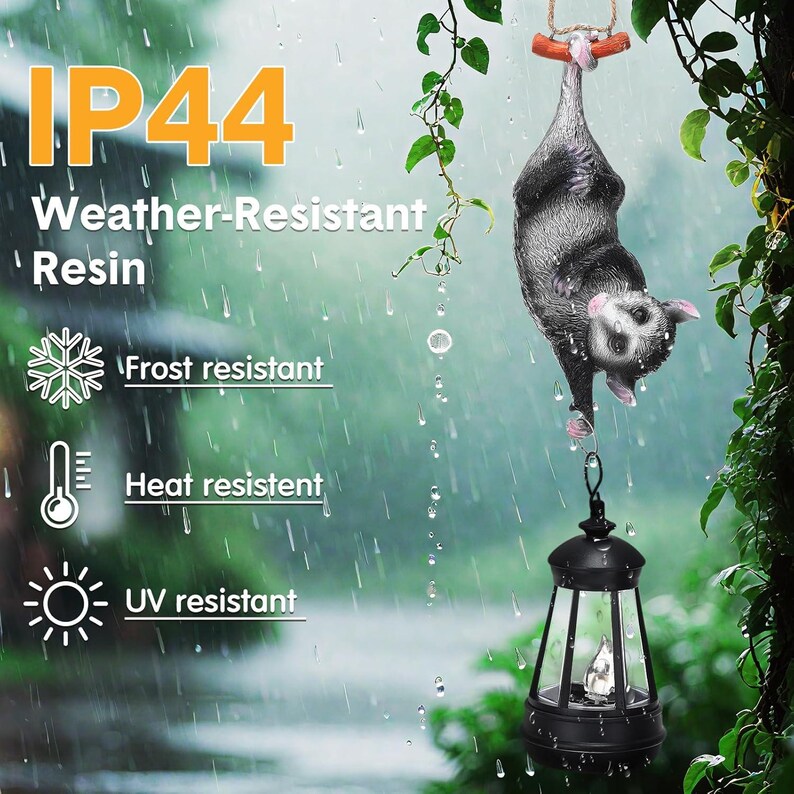 Solar Possum Garden Statue With LED Lantern: Whimsical Outdoor Decor - Etsy
