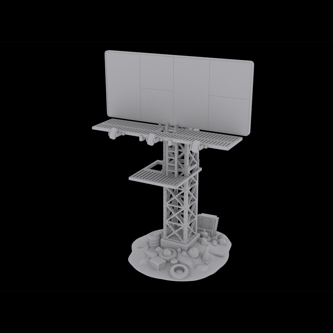 3D Printed Post-apocalyptic Building Terrain - Billboard | 32mm Scale D ...