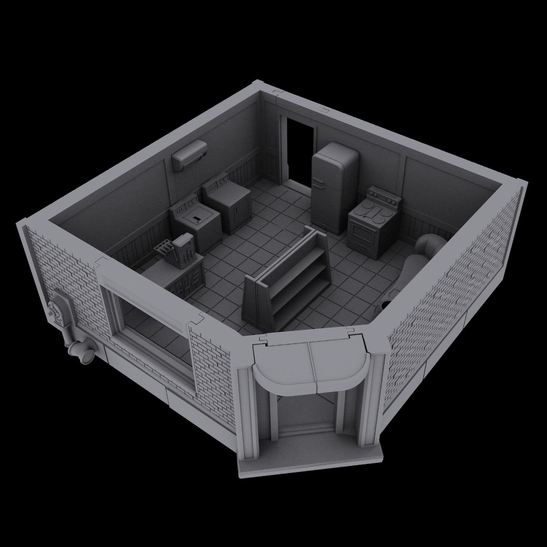 3D Printed Post-apocalyptic Building Terrain - Storefront Variant ...