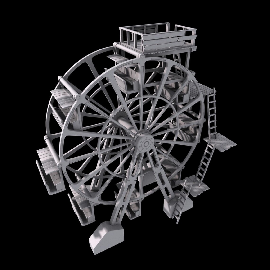 3D Printed Post-apocalyptic Building Terrain - Fun Town Ferris Wheel ...