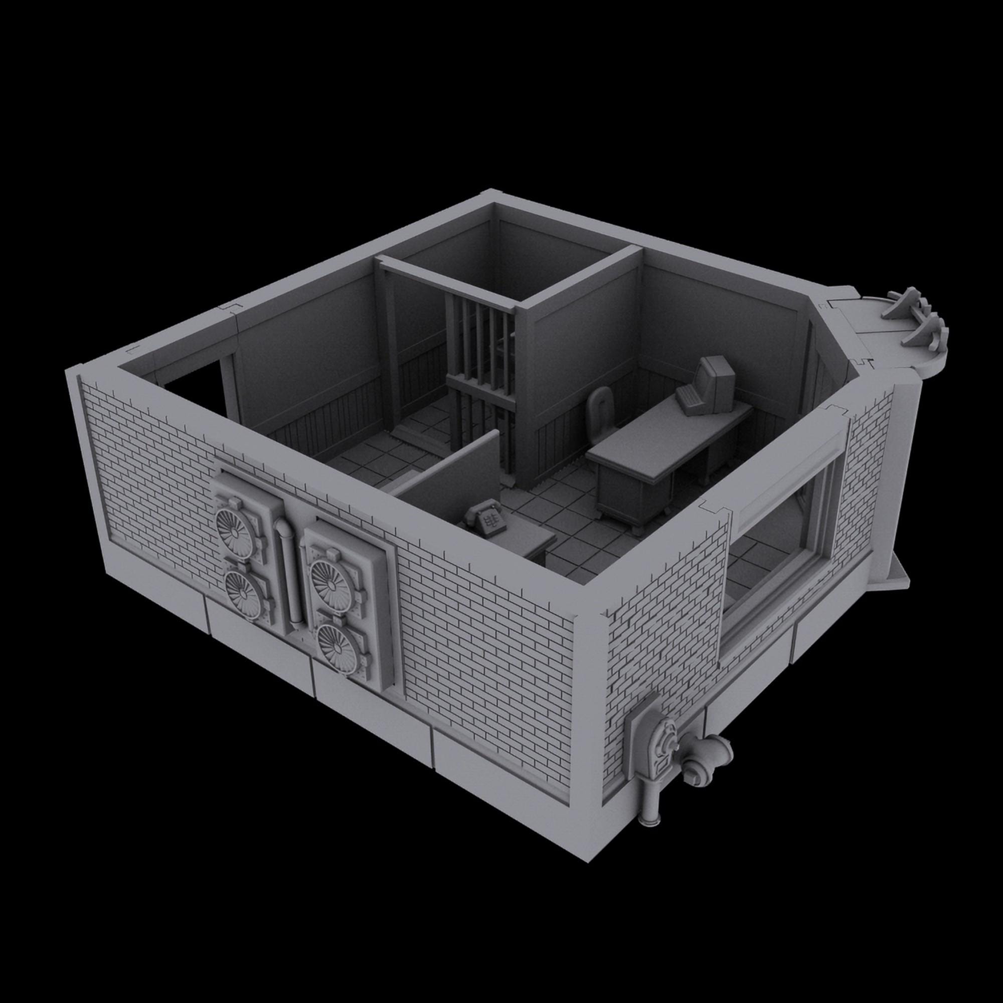 3D Printed Post-apocalyptic Building Terrain - Police Station Variant ...