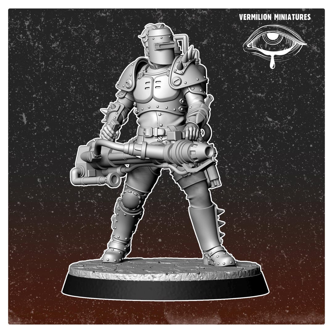 32mm Scorch – Raider Boss W/flamethrower & Scrap Armor – Fallout RPG ...