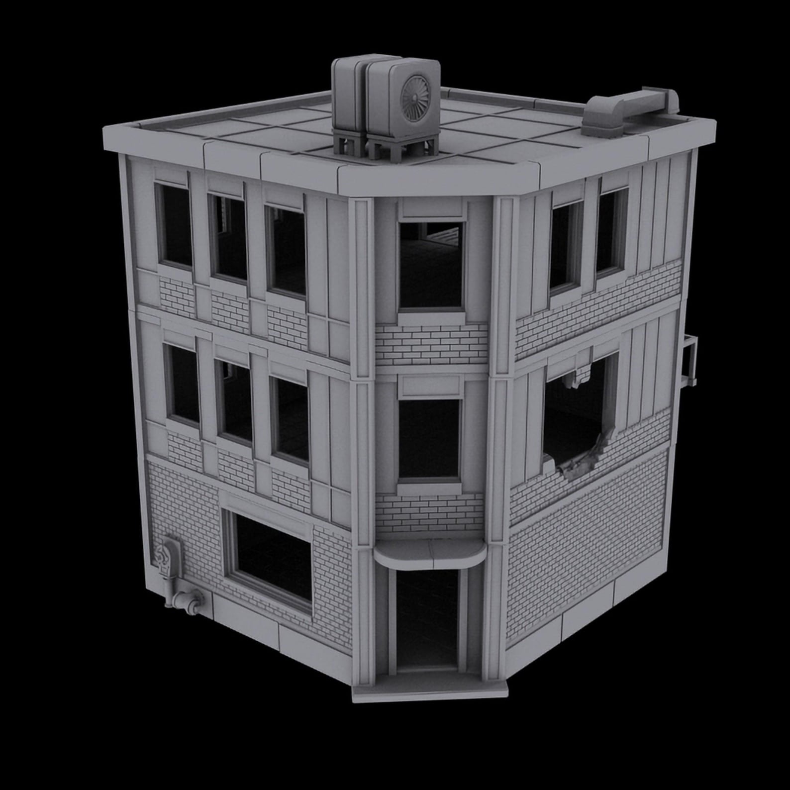 3D Printed Post-apocalyptic Building Terrain - Commercial Building ...
