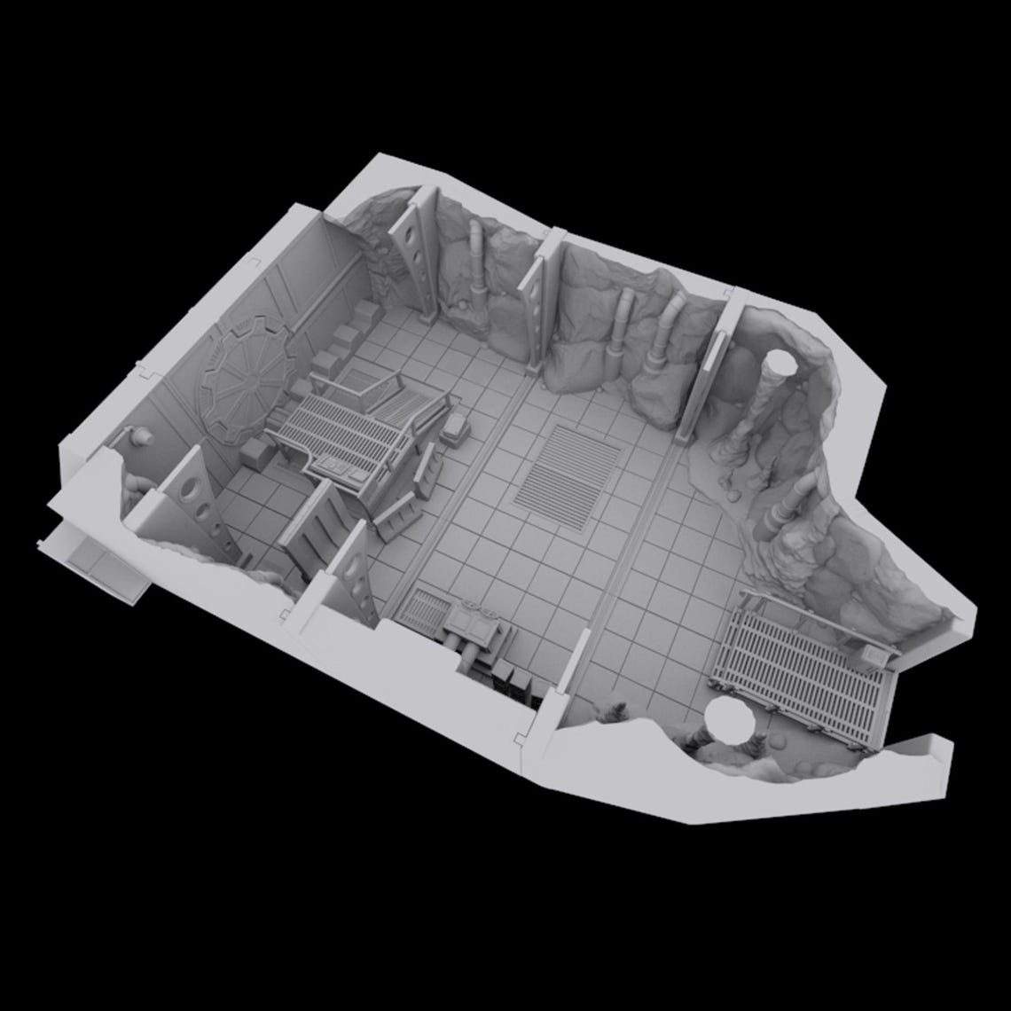 3D Printed RPG Terrain: Fallout-inspired Basement-vault Entrance ...