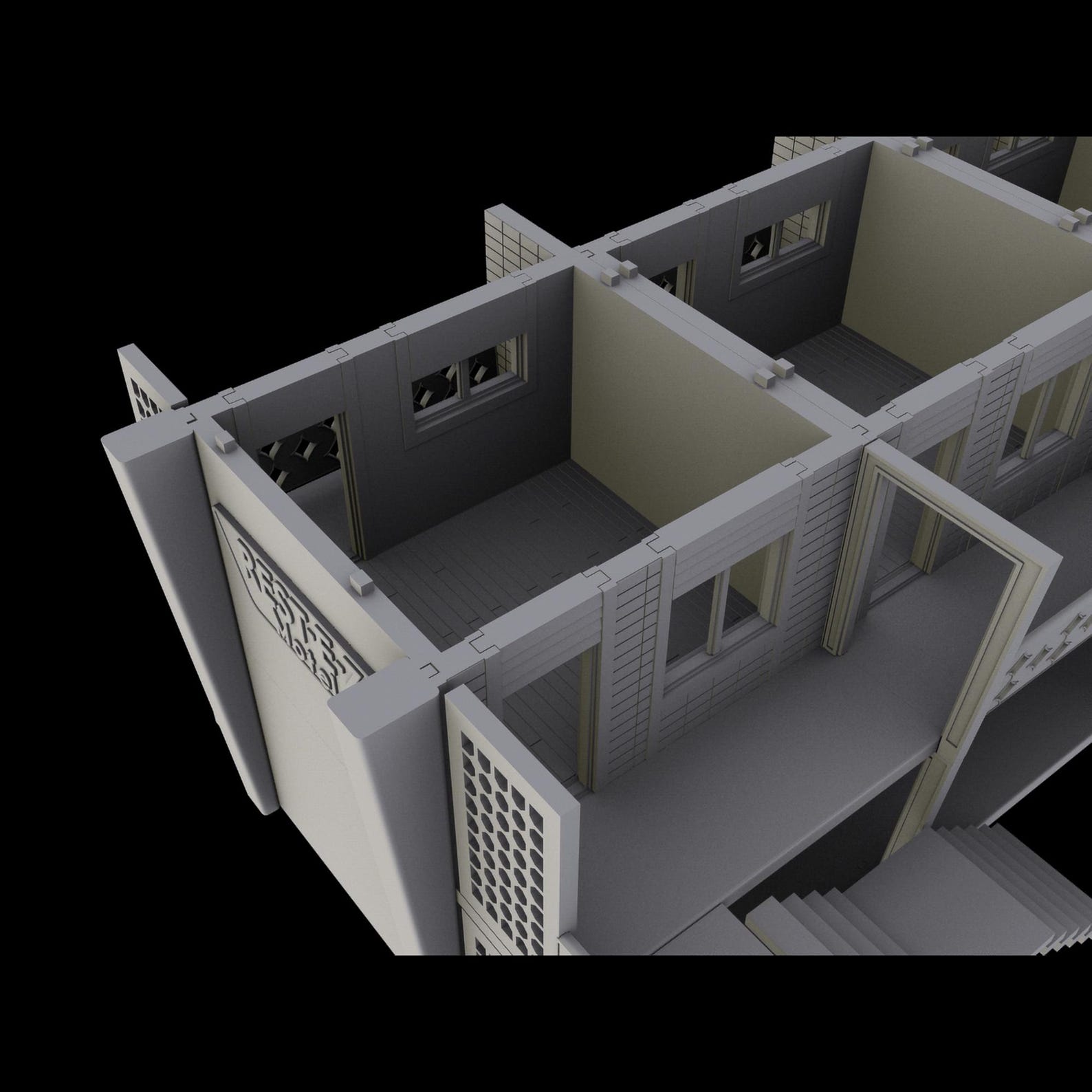 3D Printed Post-apocalyptic Building Terrain - Rest EZ Motel With Pool ...