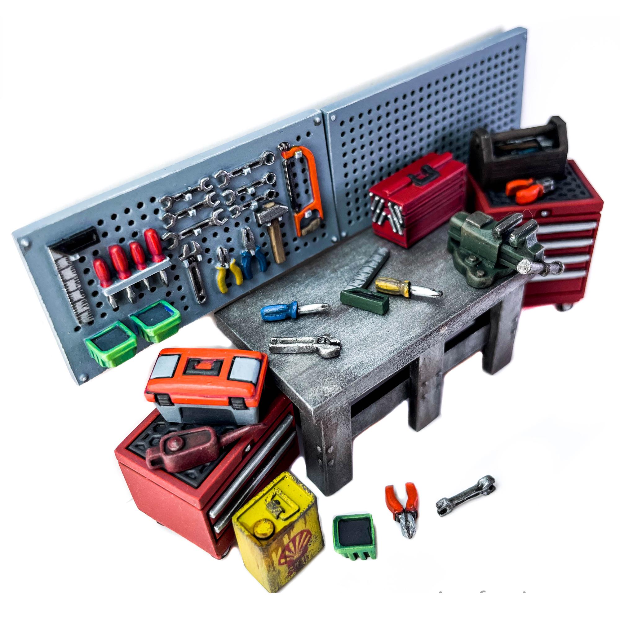 3D Printed Workbench and Tool Set | 32mm Scale D&D, Fallout, Wargame ...