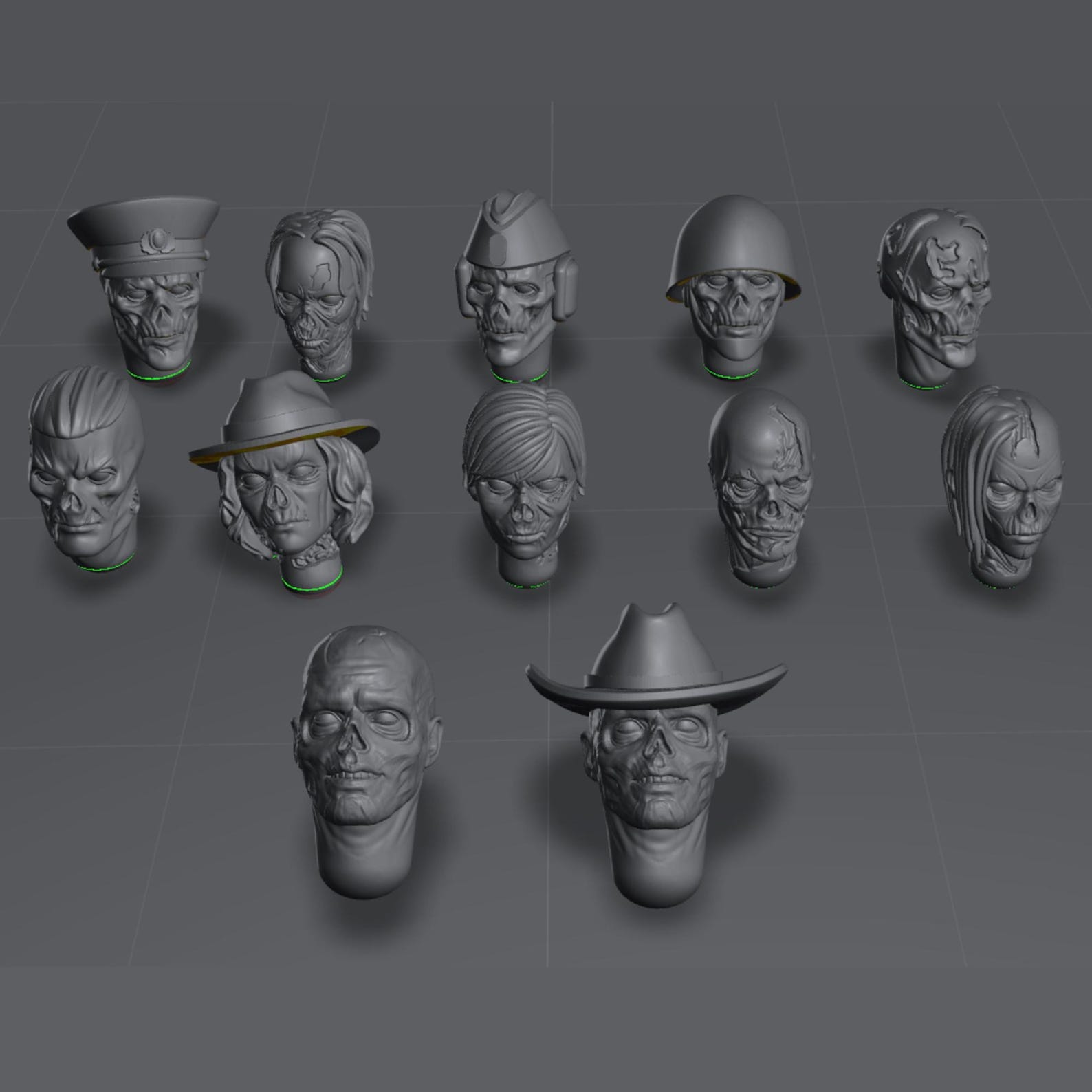 32mm Necro Zombie Ghoul Heads – Fallout RPG Mini | Post-apocalyptic ...