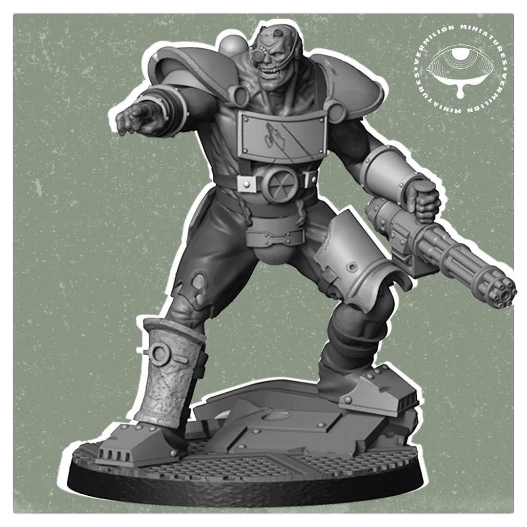 32mm Atomic Mutant With Minigun – Fallout RPG Mini | Post-apocalyptic ...
