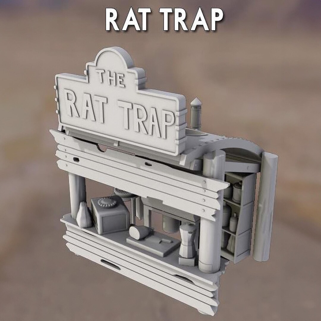 3D Printed Post-apocalyptic Junk Vendor Building - the Rat Trap | 32mm ...