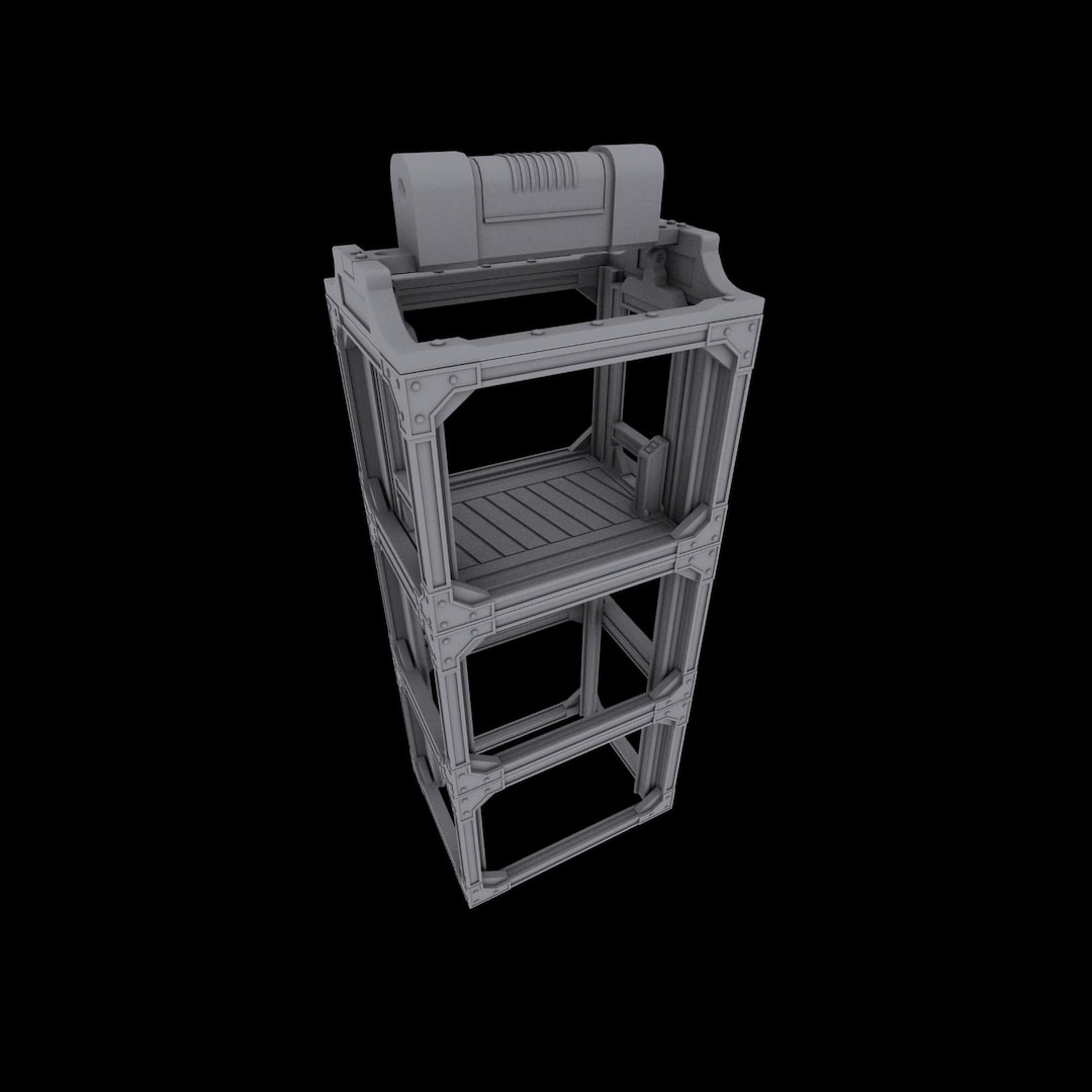 3D Printed Post-apocalyptic Building Terrain - Elevator | 32mm Scale D ...