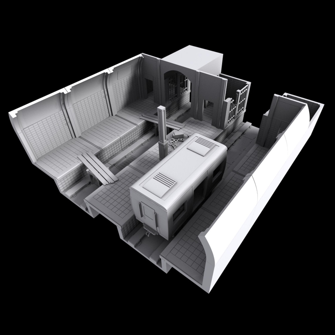 3D Printed RPG Terrain: Fallout-inspired Subway Ruins - Wasteland ...