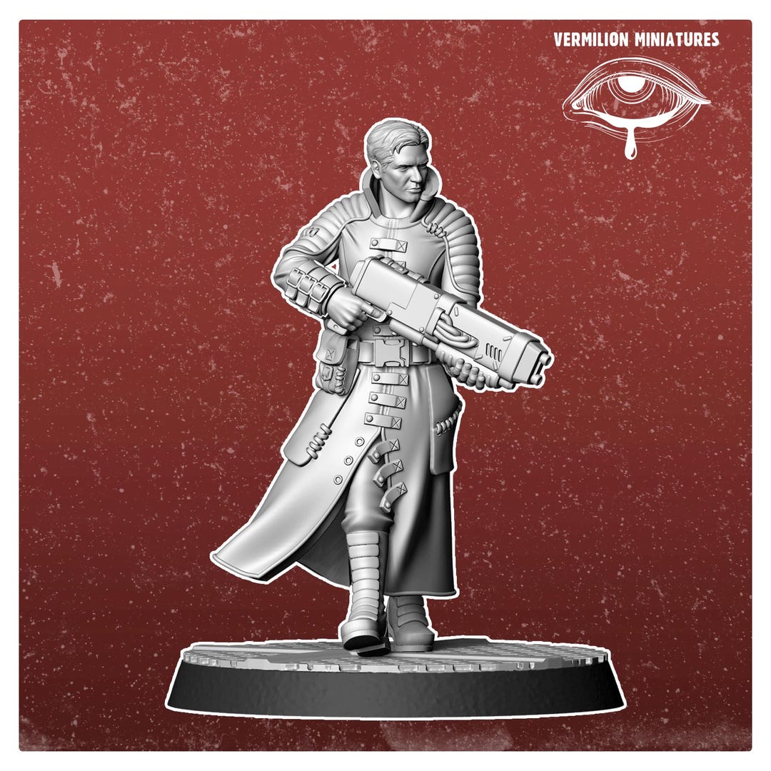 32mm Wastelander Replicant Hunter – Fallout RPG Mini | Post-apocalyptic ...