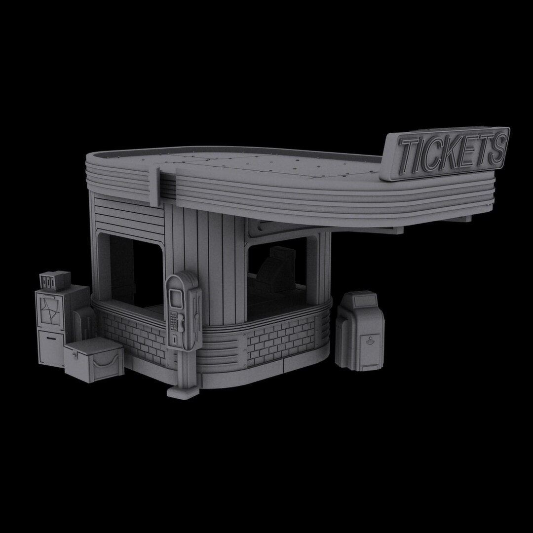 3D Printed Post-apocalyptic Building Terrain - Bus Station Ticket Booth ...