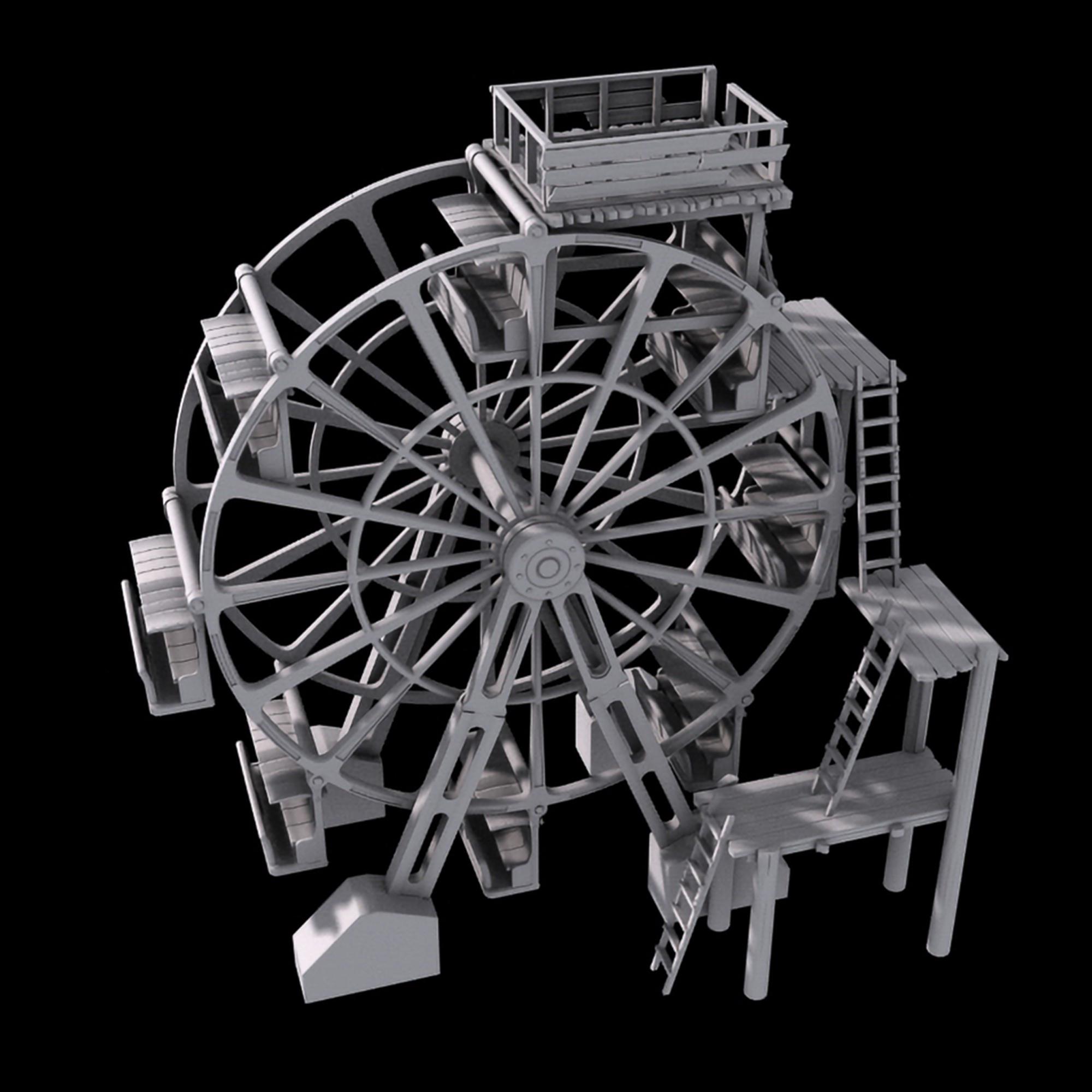 3D Printed Post-apocalyptic Building Terrain - Fun Town Ferris Wheel ...