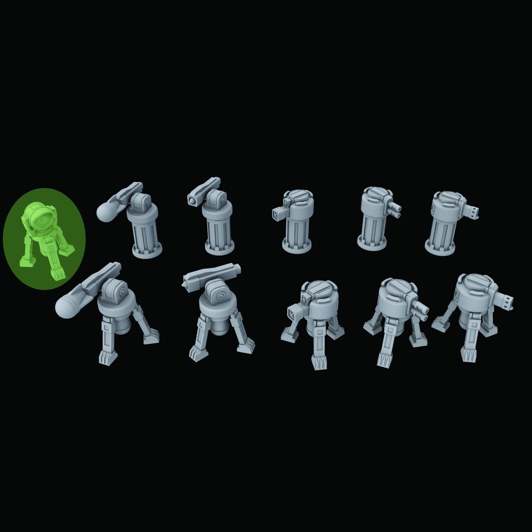 3D Printed Post-apocalyptic Building Terrain - Spotlight Turret With ...