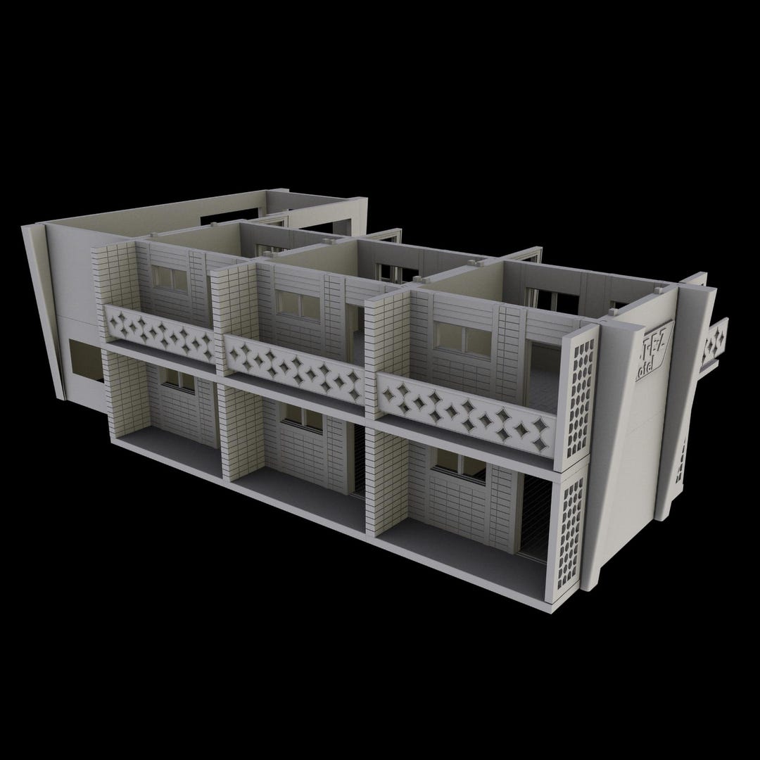 3D Printed Post-apocalyptic Building Terrain - Rest EZ Motel With Pool ...
