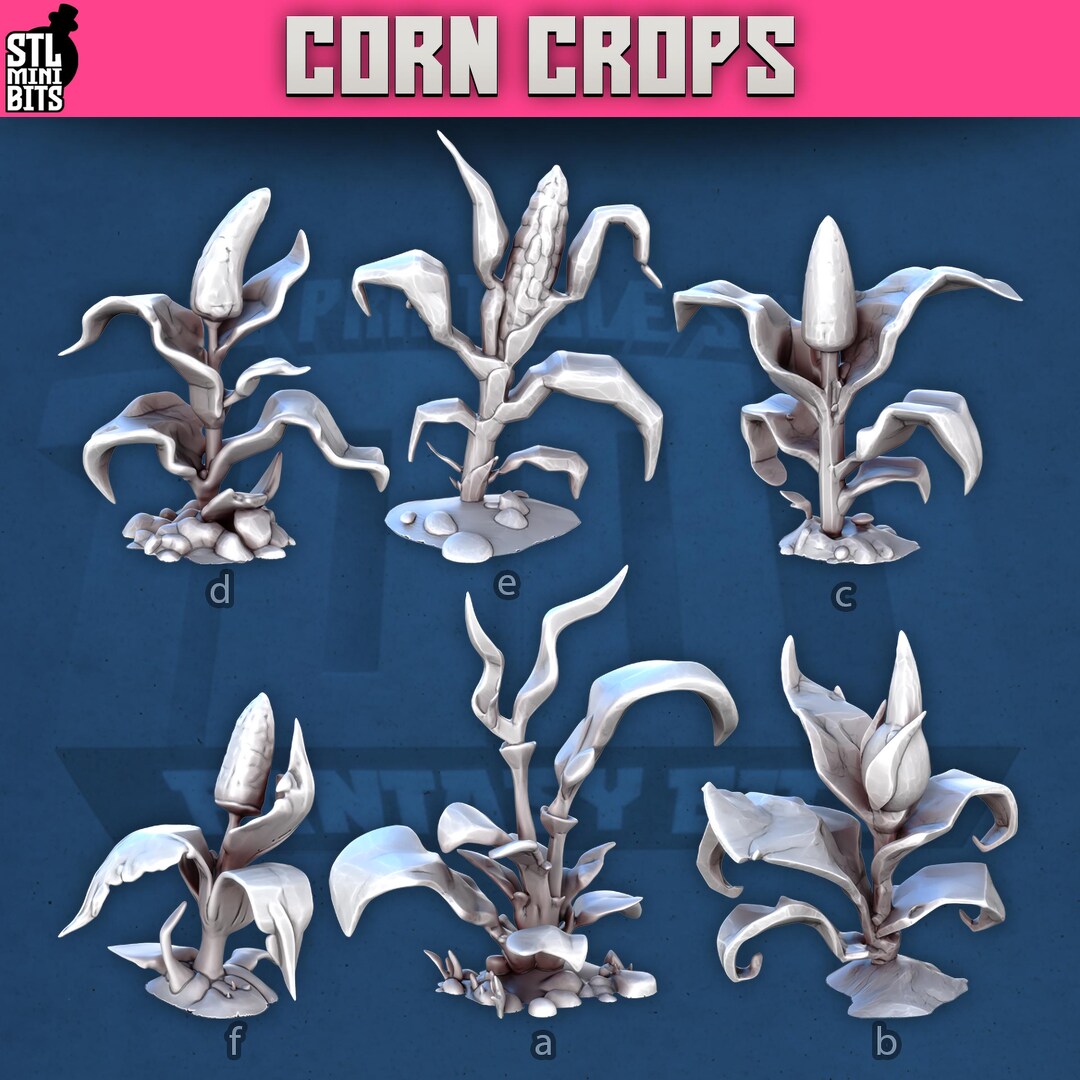 3D Printed 32mm Scale Fantasy Terrain - Corn Crops | Unpainted SLA ...