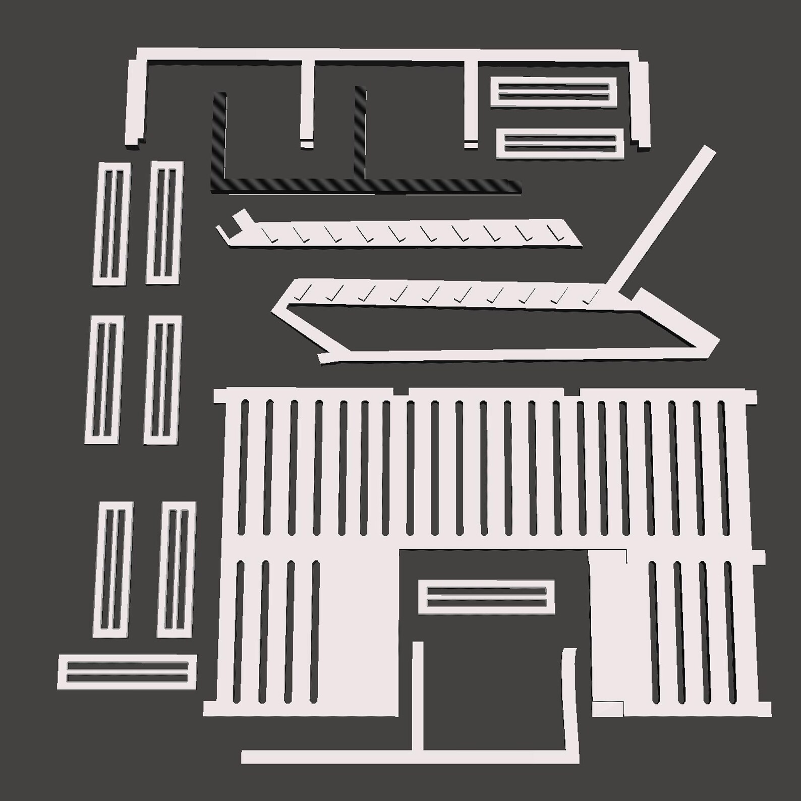 3D Printed Post-apocalyptic Terrain - Commercial Bldg Top Floor Stairs ...