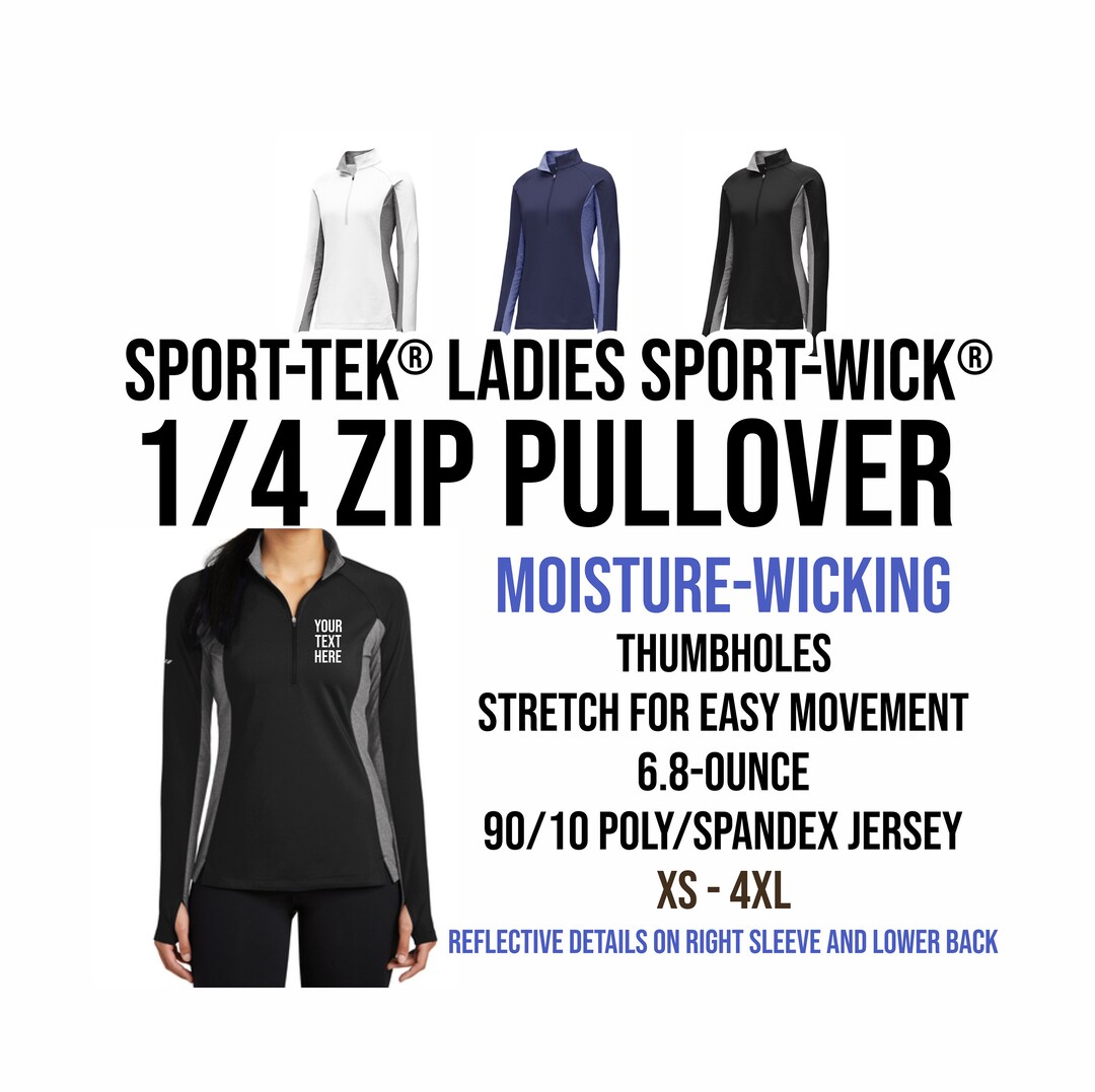 Sport-tek® Ladies Sport-wick® Stretch Contrast 1/4-zip Pullover, Custom ...