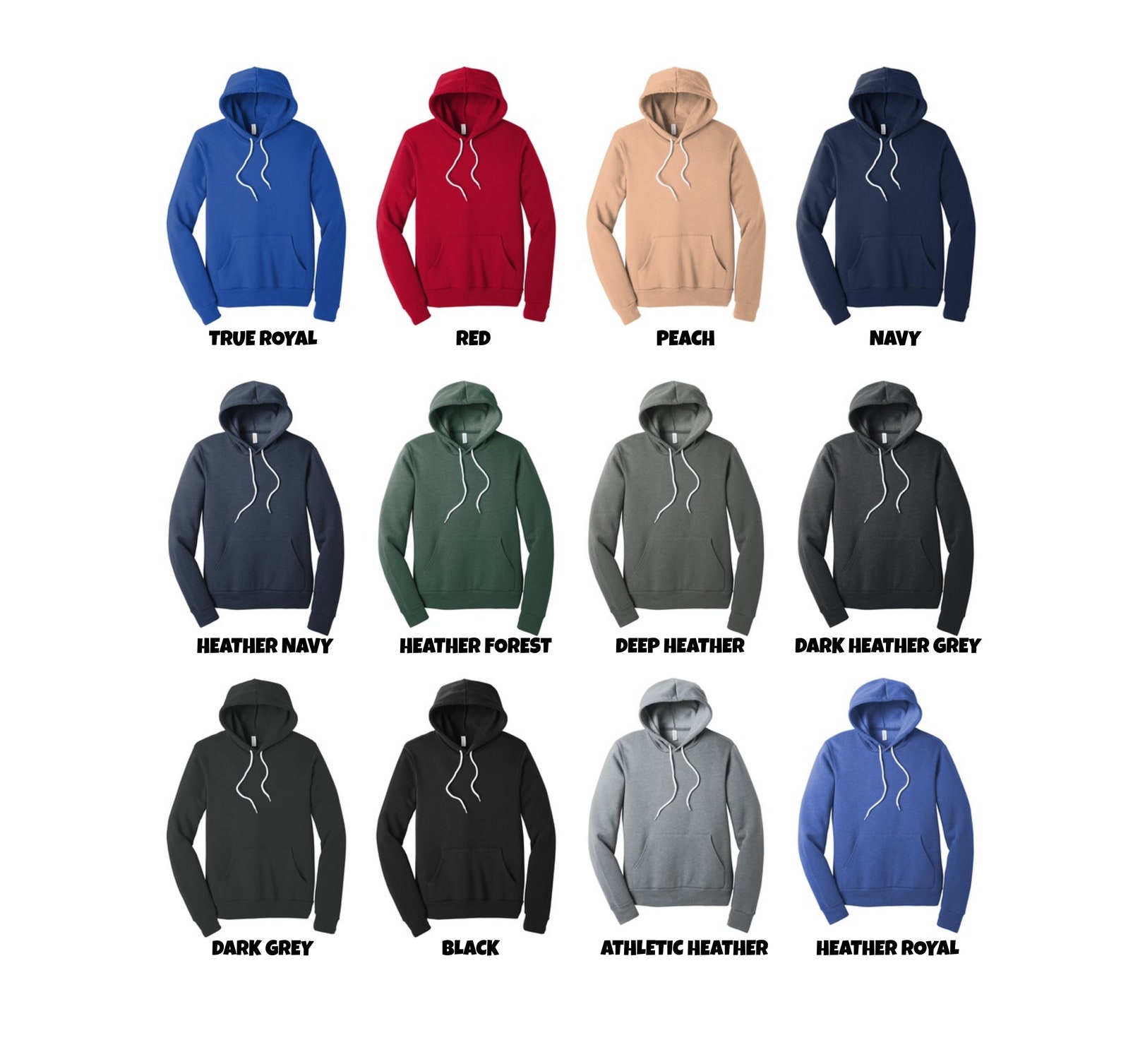 BELLA+CANVAS ® Unisex Sponge Fleece Pullover Hoodie, Custom Relaxed Fit ...