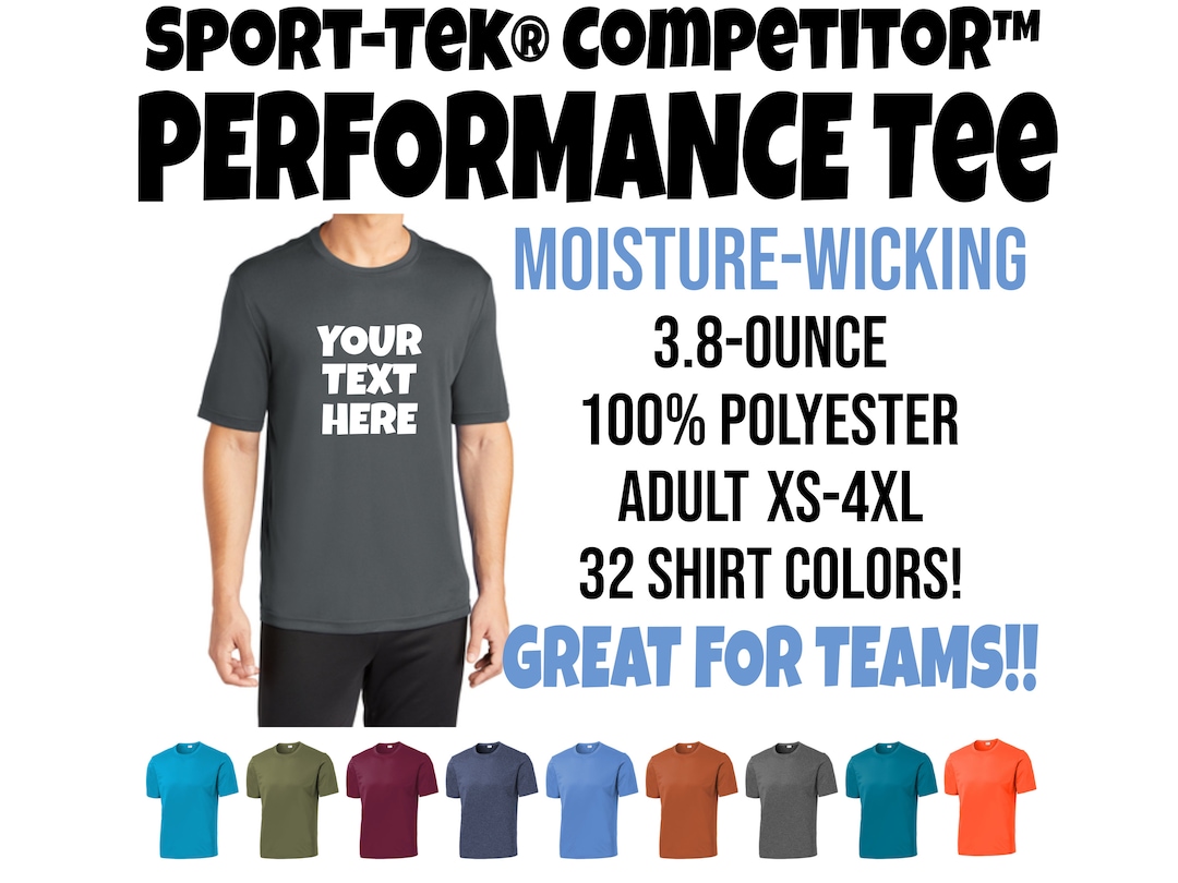 Custom Performance Shirt, Personalized Sport-tek Tee, Moisture Wicking ...