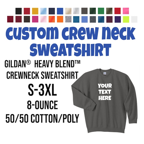 Crew Neck Sweatshirt - Etsy